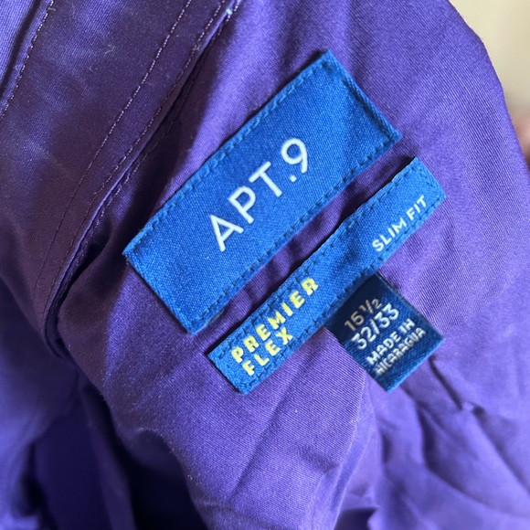 Apt. 9 | Shirts | Mens Purple Dress Shirt Apt9 Premier Flex Slim Fit 5 ...